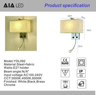 China Lámpara de pared de soporte E27 estilo chino con interruptor lámpara de pared de noche lámpara de pared de lectura cuadrada luz de pared villa proyecto de hotel en venta