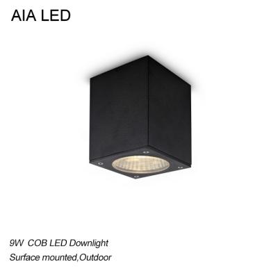 China IP65 black Square 9W CreeCOB LED downlight/Outdoor LED light for office for sale
