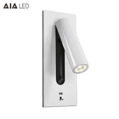 China Modern usb bed wall lamp bedside wall light headboard led wall reading lights for sale