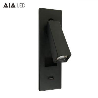 China IP20 adjustable bedside wall light usb LED reading wall light/indoor led headboard wall light for sale