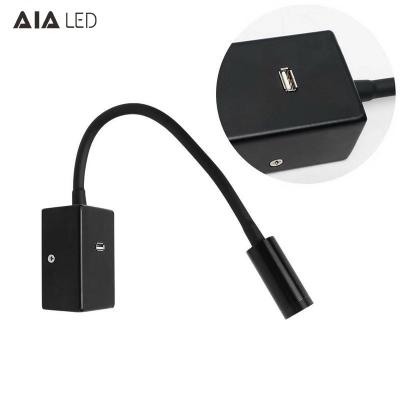 China La superficie moderna montó el USB flexible llevado leyendo la luz llevada luz llevada 3W de la pared de la cabecera de la pared de la cama de la lámpara de pared en venta