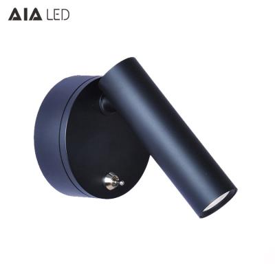 China Nordic hotel  headboard wall light round surface mounted LED reading wall lamp bed wall light with switch for sale