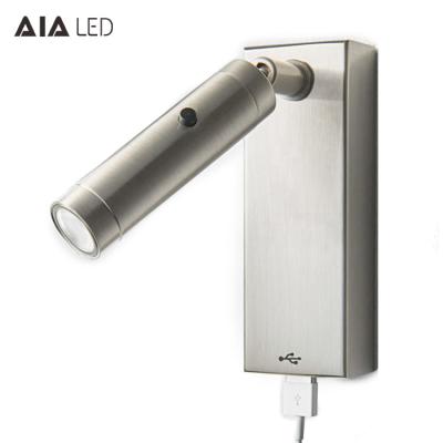 China La luz montada superficie de la pared de la cabecera del USB llevó la luz ligera de la pared del libro de la lectura USB para los proyectos del hotel en venta