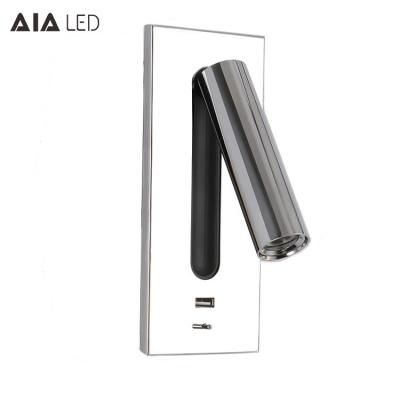 China Embed montó la lámpara de pared de la cama de la luz LED de la pared de la cabecera del usb/la luz llevada interior de la pared de la lectura del cabecero en venta