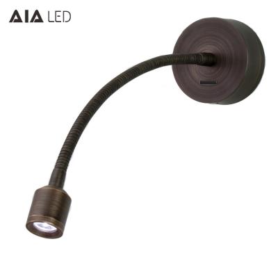 China Surface mounted inside gooseneck reading light 3W led reading wall light bedside wall light for sale
