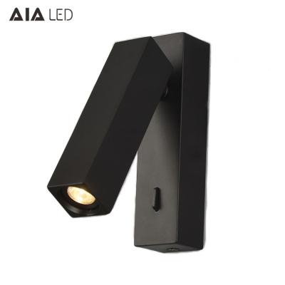 China flexible arm surface mounted headboard wall light/hotel led bedside reading light/bed wall light for sale