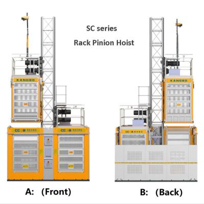 중국 Sand Blasting and Paint or Galvanized Customized Cage Size Construction Site Hoist with High Strength Steel 판매용