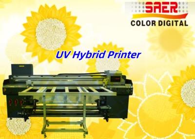 China Hybrid UV Printer Canvas 1.8m Hybrid UV Printer For Different Material Kt Board / PVC / Soft Film / Leather for sale