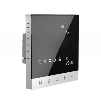 China RS485 Modbus AI Voice Touch Screen Thermostat for Fan Coil Unit 86mm*86mm*10.5mm for sale