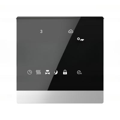 China RS485 Modbus AI Voice Touch Screen Thermostat for Fan Coil Unit 86mm*86mm*10.5mm for sale