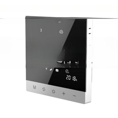 China RS485 Modbus AI Voice Touch Screen Thermostat for Fan Coil Unit 86mm*86mm*10.5mm for sale