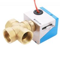 Quality Electric Water Diverter 3-Way Control Motorized Zone Valve for DN20 Brass Fan for sale