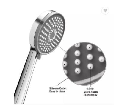 Tête de douche portative à double pression ABS à haute pression avec tuyau poli au chrome