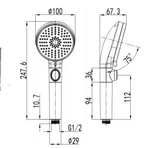 China Handheld Shower Head Pressurized Bathroom Nozzle 3 Functions One Key Water Stop Function Can Be Detachable Second Change Spray Gun for sale
