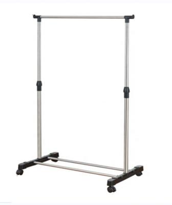 China Foldable single-bar steel-made clothing standing frame with fabric drying rack for sale