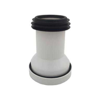 China White Straight Pipe Of The PP Toilet Tray Connector With Rubber Sealing Gasket for sale