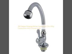 360 Degree Rotating Kitchen Faucet With Zinc-Alloy Construction And Chrome Finish