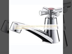 Chrome Plated Plastic Metal Hybrid Basin Faucet For Office Building Bathroom