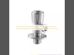 Acessórios de banho de banho de aço inoxidável 1/2 montado na parede com controle manual de água do banheiro parada de canto de cozinha preta