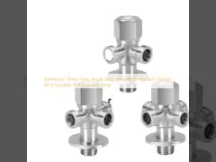 Bathroom Three-Way Angle Stop Valve With Modern Design And Durable 304 Stainless Steel