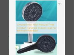 Chrome Finish High Pressure Three Function Handheld Shower Head For Bathroom Redesign