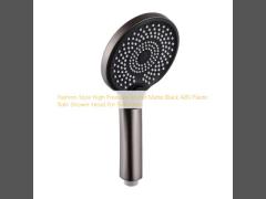 Fashion Style High Pressure Round Matte Black ABS Plastic Rain Shower Head For Bathroom