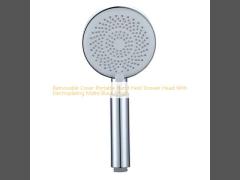 Removable Cover Portable Hand Held Shower Head With Electroplating Matte Black Finish