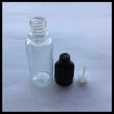 中国 透明なペットE液体は15mlを長く薄くひっくり返しますChildproofタンパーの帽子が付いている点滴器をびん詰めにします 販売のため