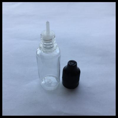 中国 透明なペットE液体は15mlを長く薄くひっくり返しますChildproofタンパーの帽子が付いている点滴器をびん詰めにします 販売のため