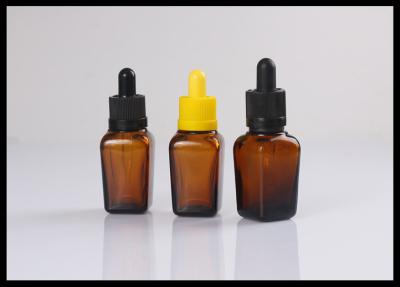 Cina Uso di vetro ambrato quadrato del siero delle bottiglie di vetro del succo delle bottiglie di olio essenziale 30ml E in vendita