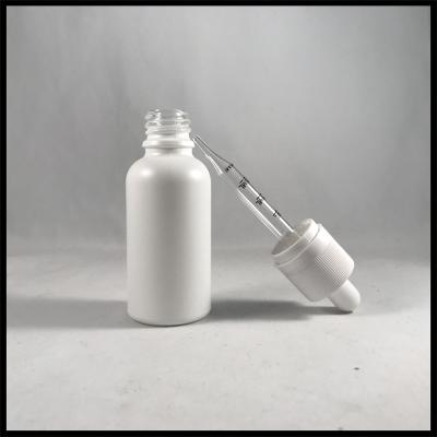 China Ordenhe os recipientes de vidro brancos do líquido do cigarro da garrafa E do conta-gotas do óleo 30ml essencial à venda