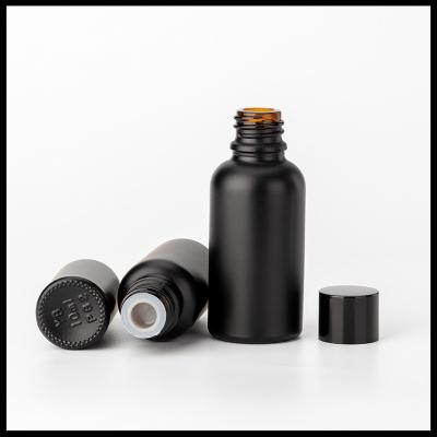 Cina Cosmetico glassato il nero delle bottiglie di vetro dell'olio essenziale di colore che imballa forma rotonda in vendita