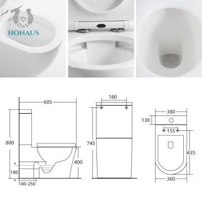 Cina Siphonic P/S Trap Ceramica due pezzi vaschetta igienica sanitaria WC personalizzato in vendita