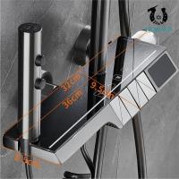 China Constant Temperature Exposed Valve Shower Set with LED Display 0-90C Copper Wall Mounted for sale