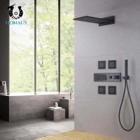 China All Copper Wall Mounted Concealed Shower Set Digital Display Rainfall 0.25Mpa for sale