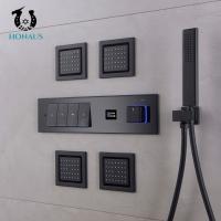 China All Copper Wall Mounted Concealed Shower Set Digital Display Rainfall 0.25Mpa for sale