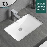 China Ceramic Inset Basin Undermount Sink 555x365x185mm Customizable Size Rectangle Oval Shape for sale