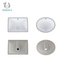 China Ceramic Inset Basin Undermount Sink 555x365x185mm Customizable Size Rectangle Oval Shape for sale