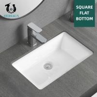 China Ceramic Inset Basin Undermount Sink 555x365x185mm Customizable Size Rectangle Oval Shape for sale