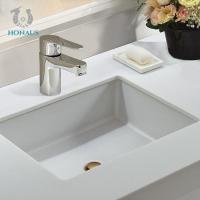 China Rectangular Undermount Ceramic Basin 575x420mm Inset Washbasin with Overflow for sale