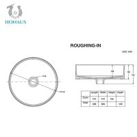China Customized Round Countertop Basin 410x410x155mm Ceramic Above Counter Sink with Overflow for sale