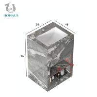China Customized Sintered Stone Full Pedestal Wash Basin Rectangular 1280 Degree High Temperature Fired for sale