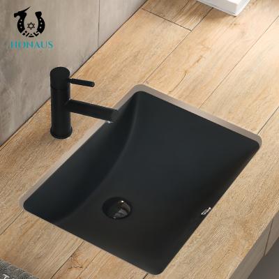 China Rectangular Under Mounted Bathroom Inset Basin Matt Black CE CUPC for sale