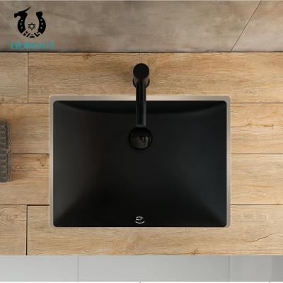 China Rectangular Under Mounted Bathroom Inset Basin Matt Black CE CUPC for sale