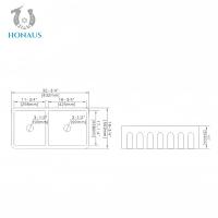China Ceramic Inset Basin 832x438mm Single Dual Sink Undermount White Multi Function for sale