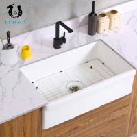 China Ceramic Inset Basin 832x438mm Single Dual Sink Undermount White Multi Function for sale