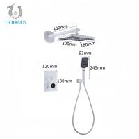 China Brass Concealed Valve Shower Set Digital Display Two Outlets Multi Mode Spray 90°C for sale