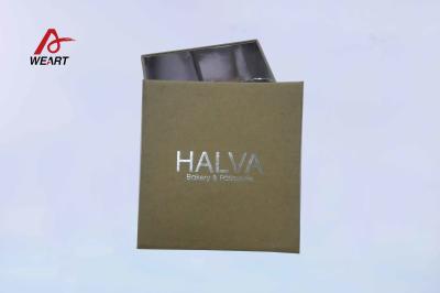 China Customize Brown Kraft Paper Box , gift packaging boxes LOGO Sliver Hot Stamping for sale