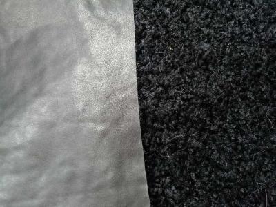 China Zwart gekrulde lambhair samengesteld leer&870gsm Te koop