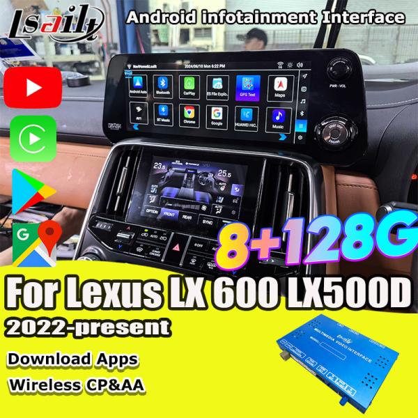 Lsailt Qualcomm Android Video Interface for Lexus LX600 LX500d RX ES NX 2021- Support YouTube, NetFlix, Wireless CarPlay